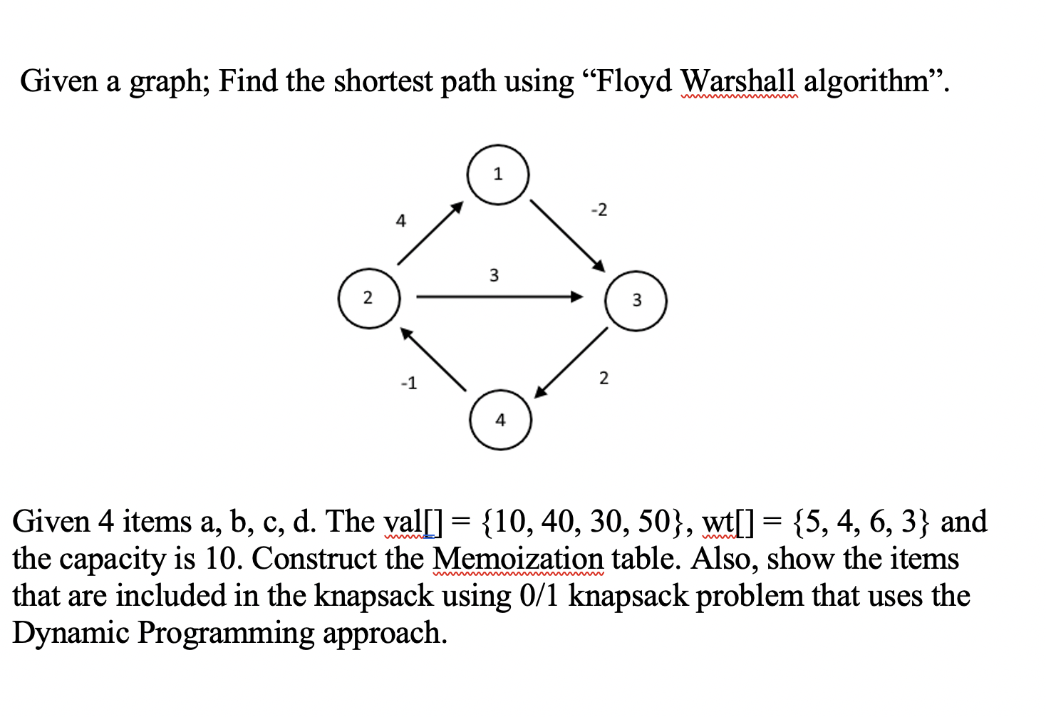 Given a graph; Find the shortest path using “Floyd | Chegg.com