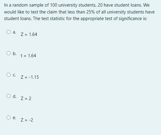 Solved In a random sample of 100 university students, 20 | Chegg.com
