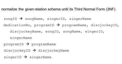 Solved normalize the given relation schema until its Third | Chegg.com