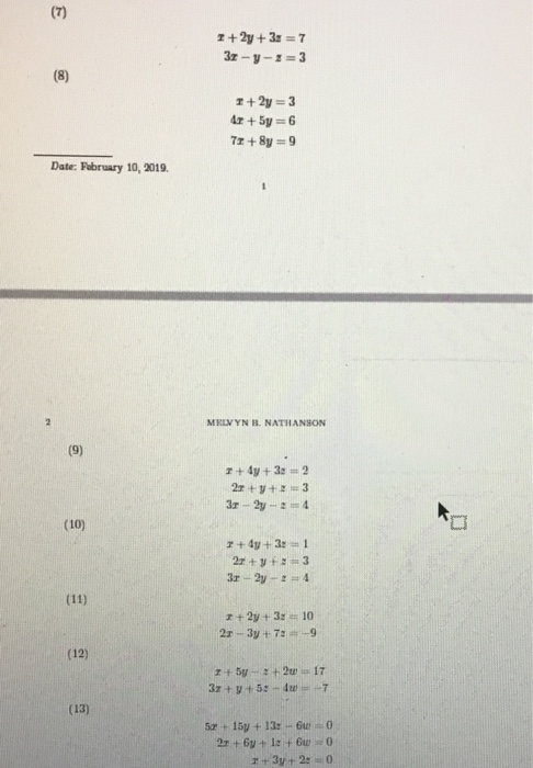 Solved Use Gaussian elimination to solve the following | Chegg.com