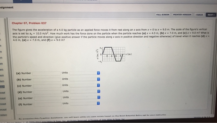 Solved BACK Chapter 07, Problem 037 The figure gives the | Chegg.com