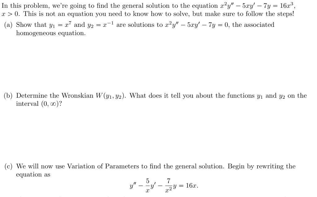 Solved In this problem, we're going to find the general | Chegg.com