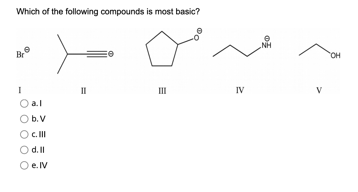 Solved Which of the following compounds is most basic? | Chegg.com