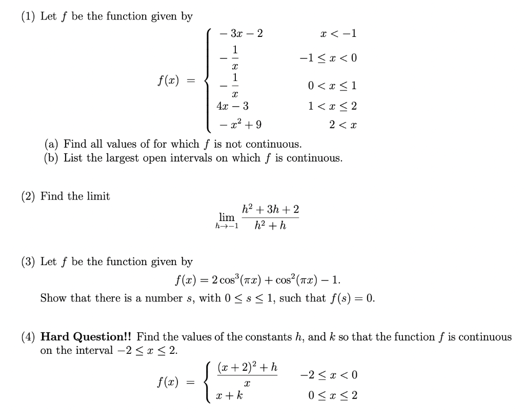 Solved (1) Let f be the function given by | Chegg.com Solved (1) Let f be the function given by | Chegg.com