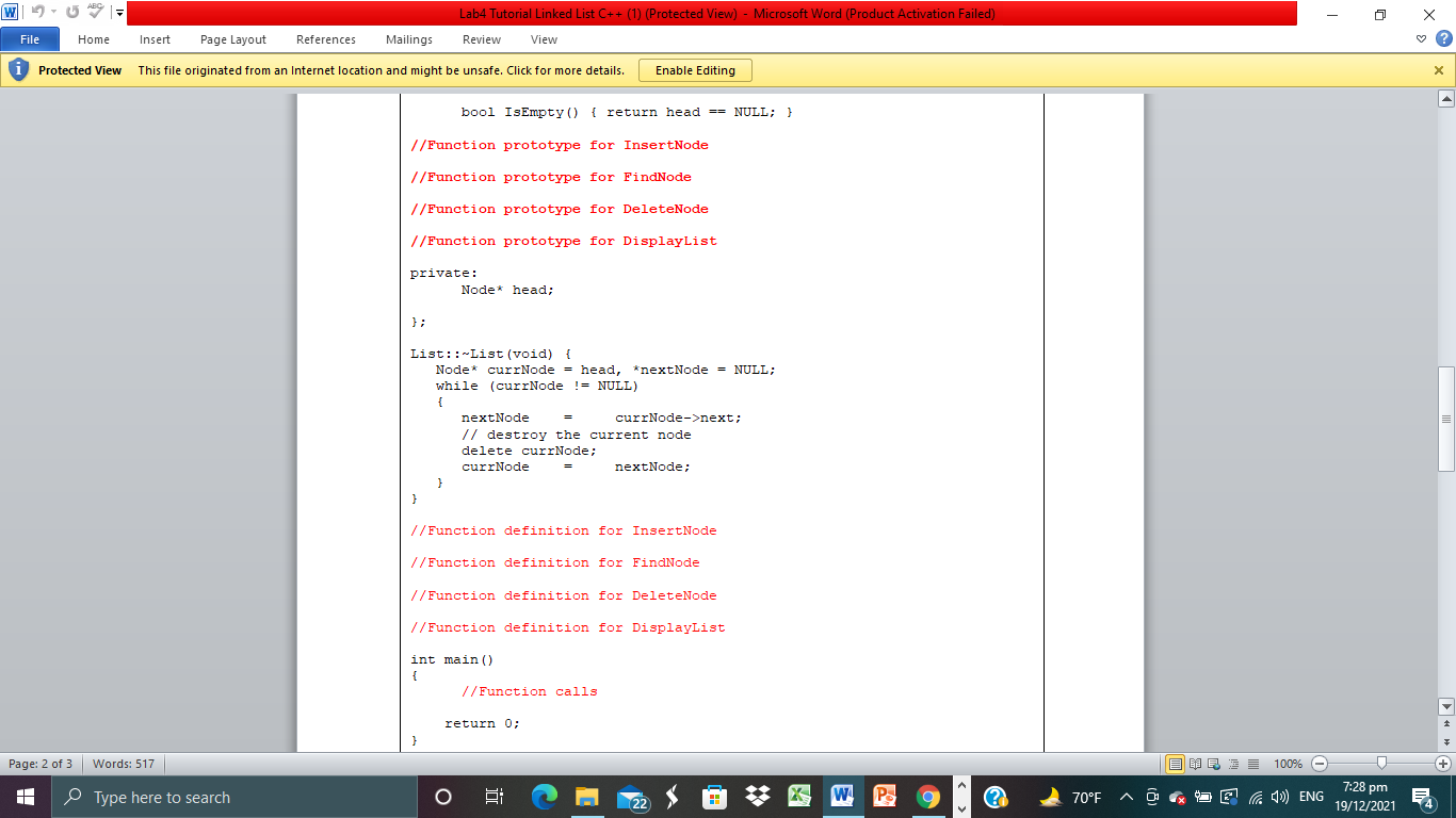 Solved UABG Lab4 Tutorial Linked List C++ (1) (Protected | Chegg.com