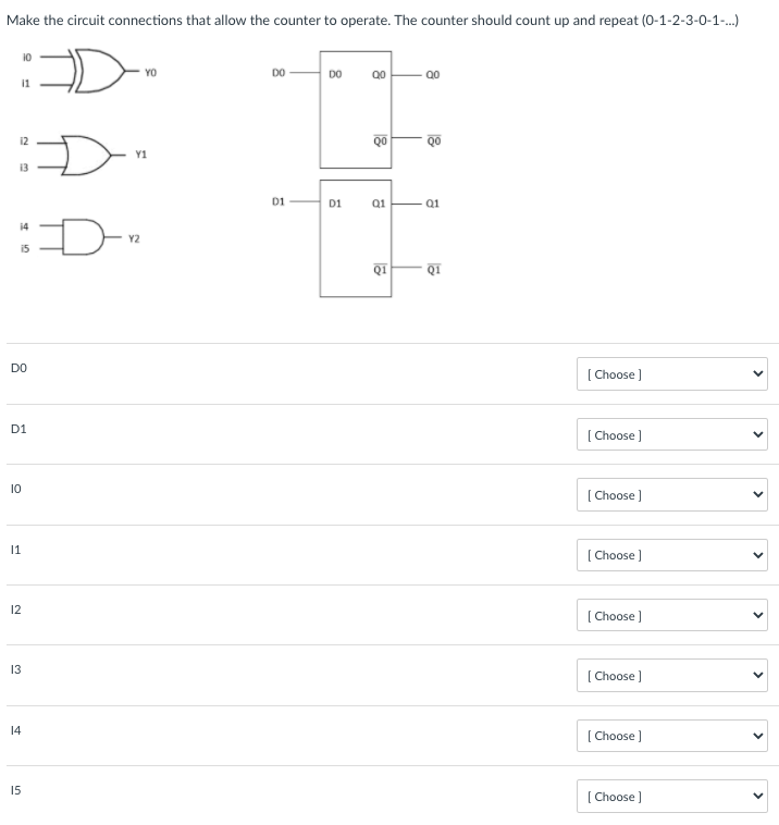 Solved Make the circuit connections that allow the counter | Chegg.com