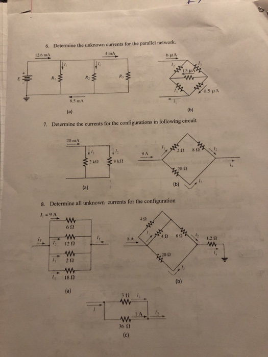 Solved Determine the unknown currents for the parallel | Chegg.com
