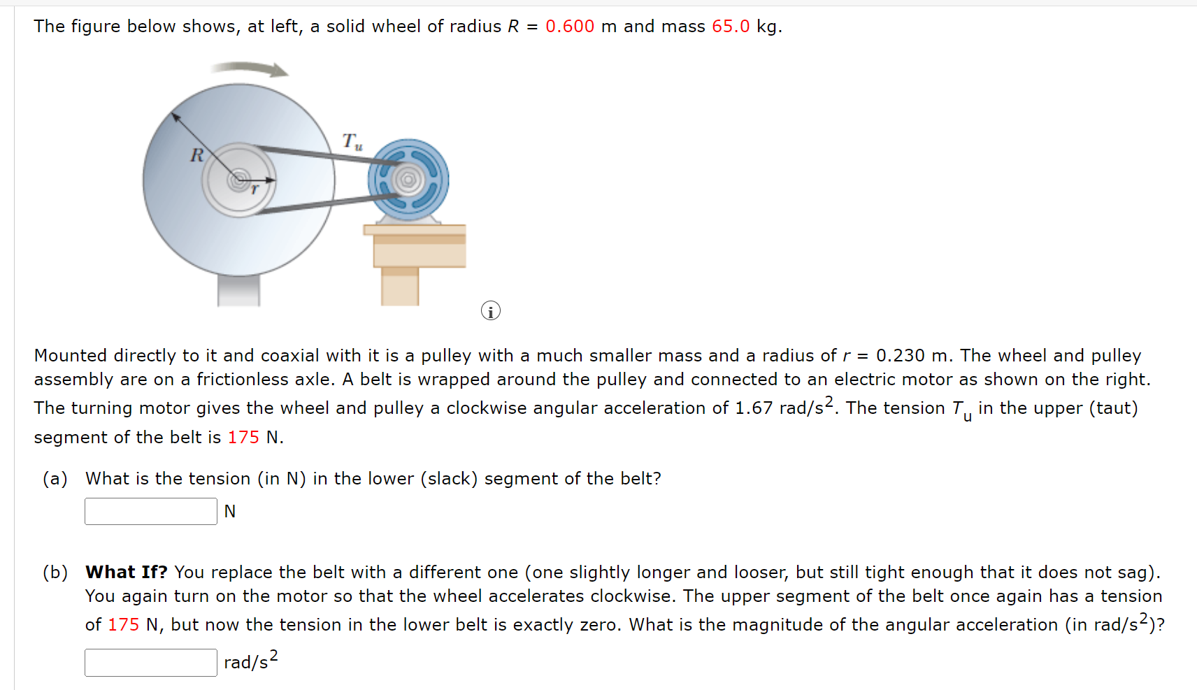 Solved The figure below shows, at left, a solid wheel of | Chegg.com