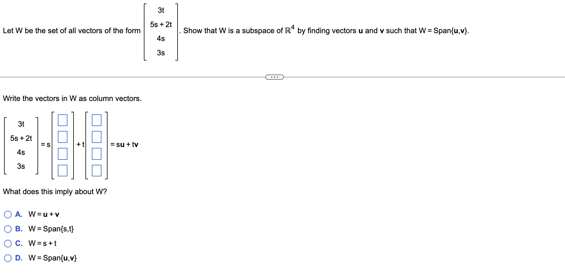 [Solved]: Let W be the set of all vectors of the form Writ