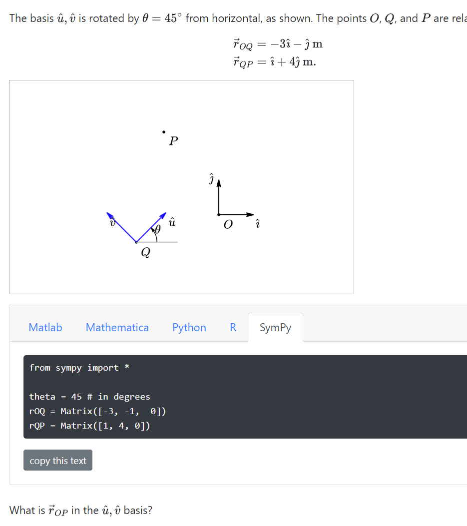 Solved The basis û, û is rotated by @= 45° from horizontal, | Chegg.com