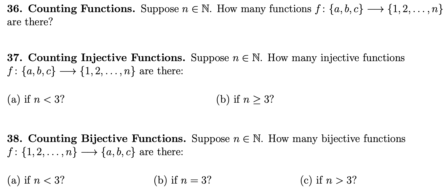 Solved 36 Counting Functions Suppose N E N How Many 7616