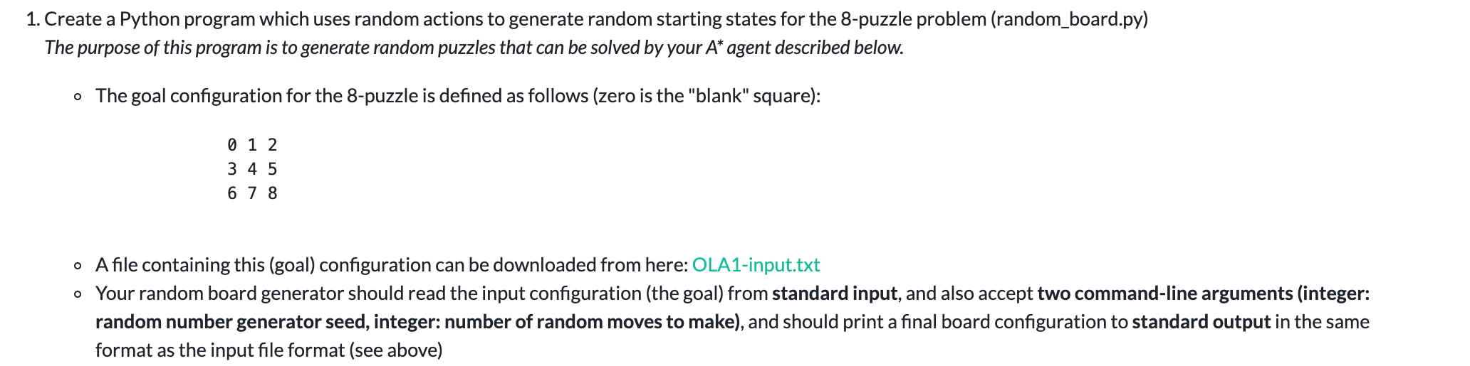 1. Create a Python program which uses random actions | Chegg.com