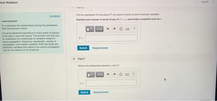 Solved Wave Notation 1 of 17> Traveling waves propagne weh a | Chegg.com