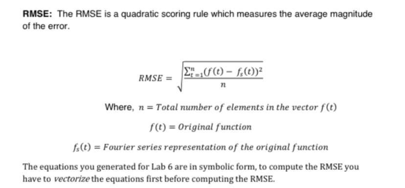 RMSE: The RMSE is a quadratic scoring rule which | Chegg.com