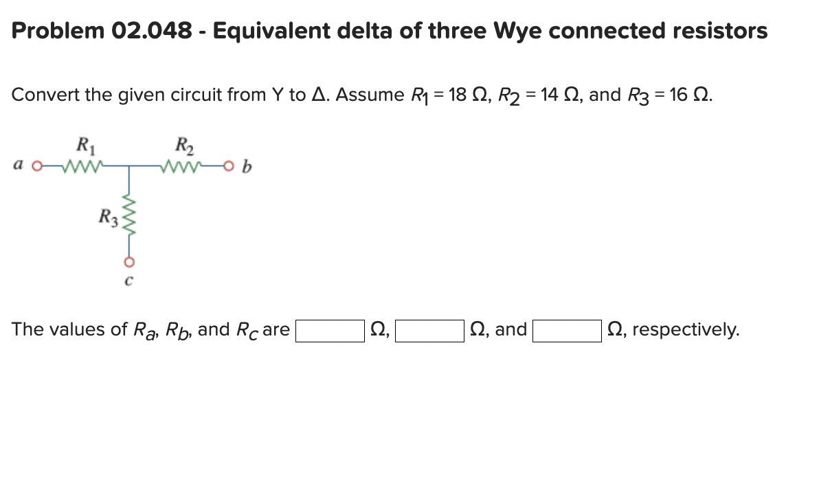 Solved Problem 02.048 - Equivalent delta of three Wye | Chegg.com