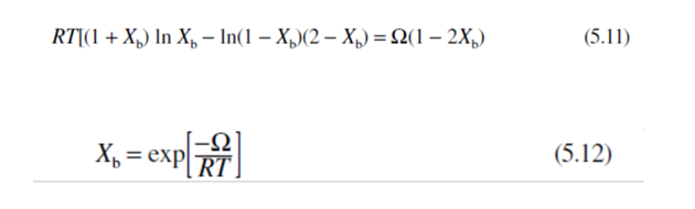 Solved \\nx_(b)=exp[(-\\\\Omega )/(RT)]\\nuse equation 5.11. | Chegg.com