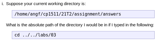 Solved i. Suppose your current working directory is: | Chegg.com