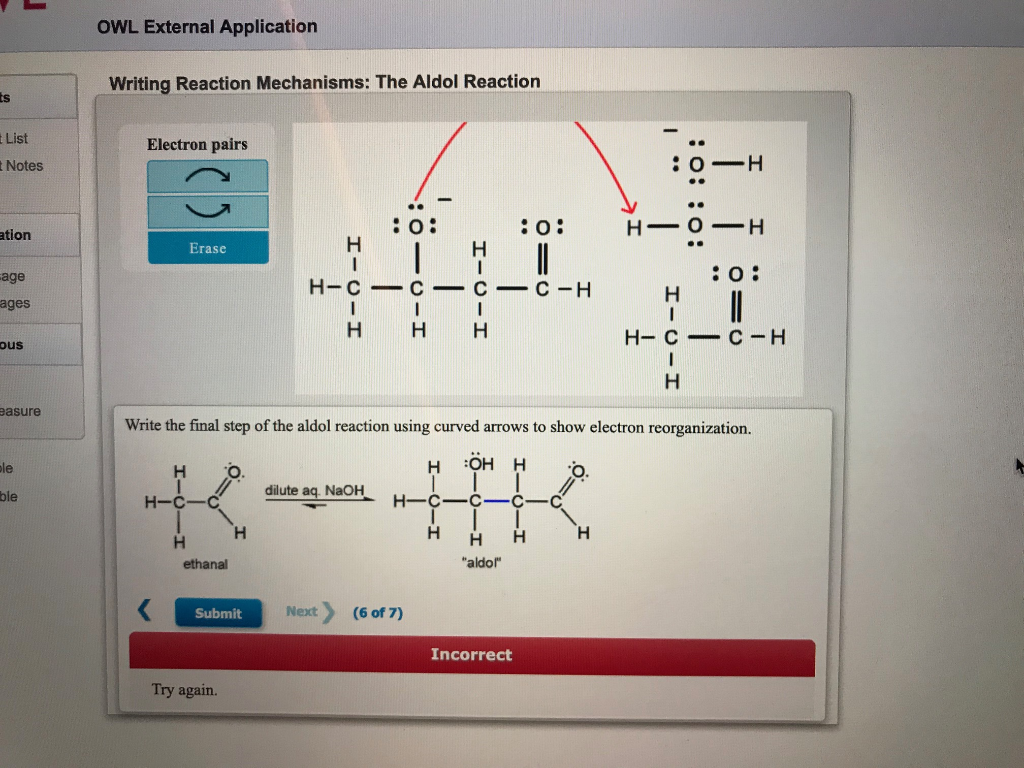 Solved Write the final step of the aldol reaction using | Chegg.com