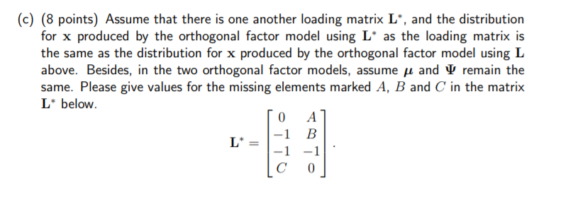 3. Consider an orthogonal factor model for four | Chegg.com