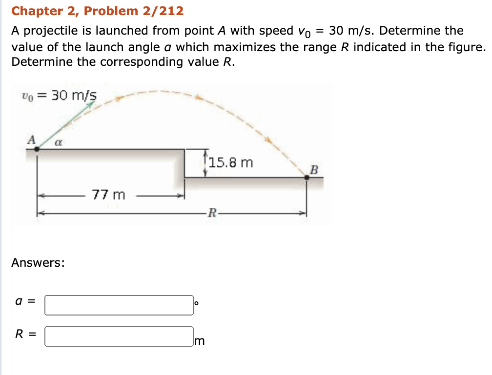 Solved Chapter 2, Problem 2/212 A projectile is launched | Chegg.com