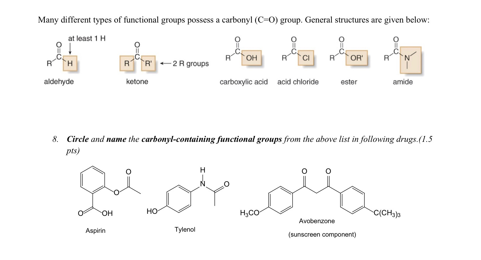 Solved Many different types of functional groups possess a | Chegg.com