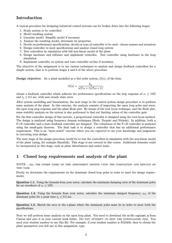 Solved N-ASD-CS : Control Systems Assignment - Control | Chegg.com