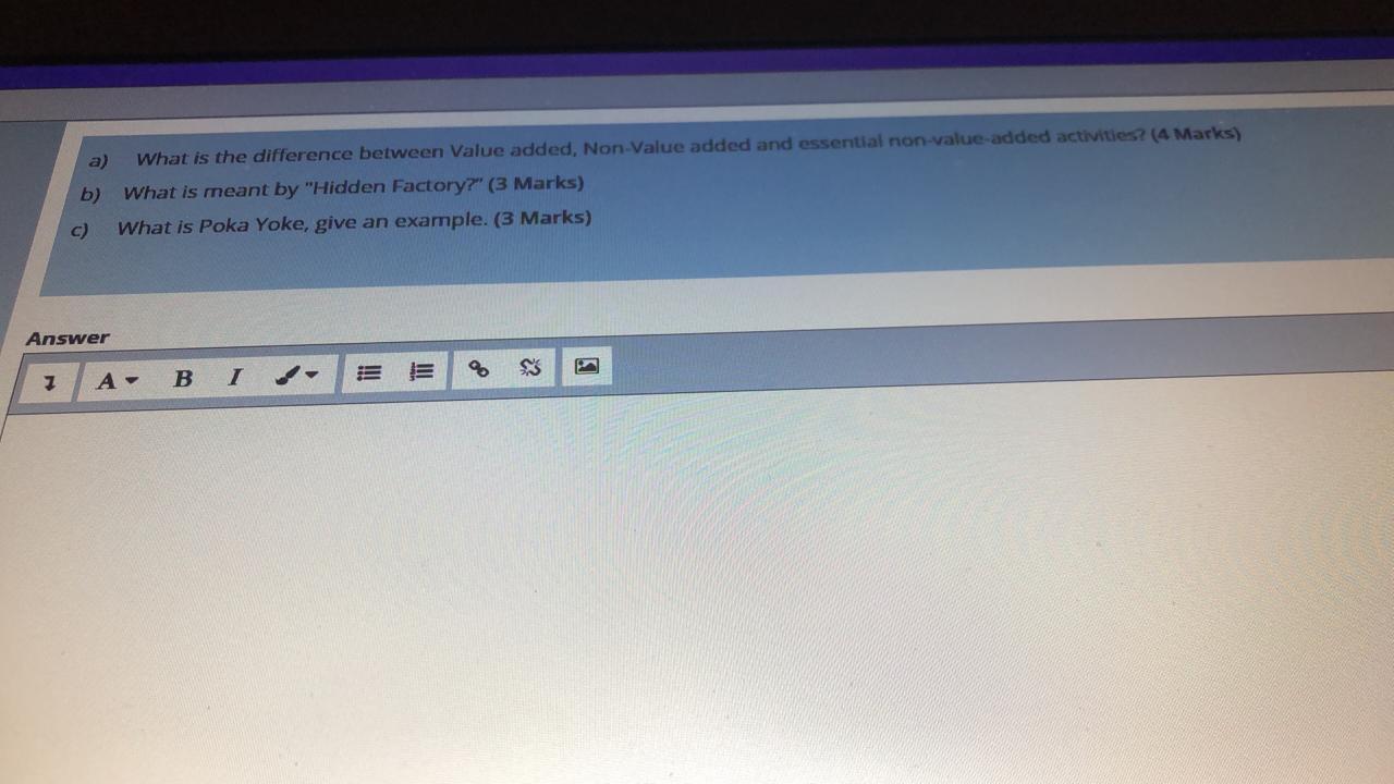 Solved b) What is the difference between Value added, | Chegg.com