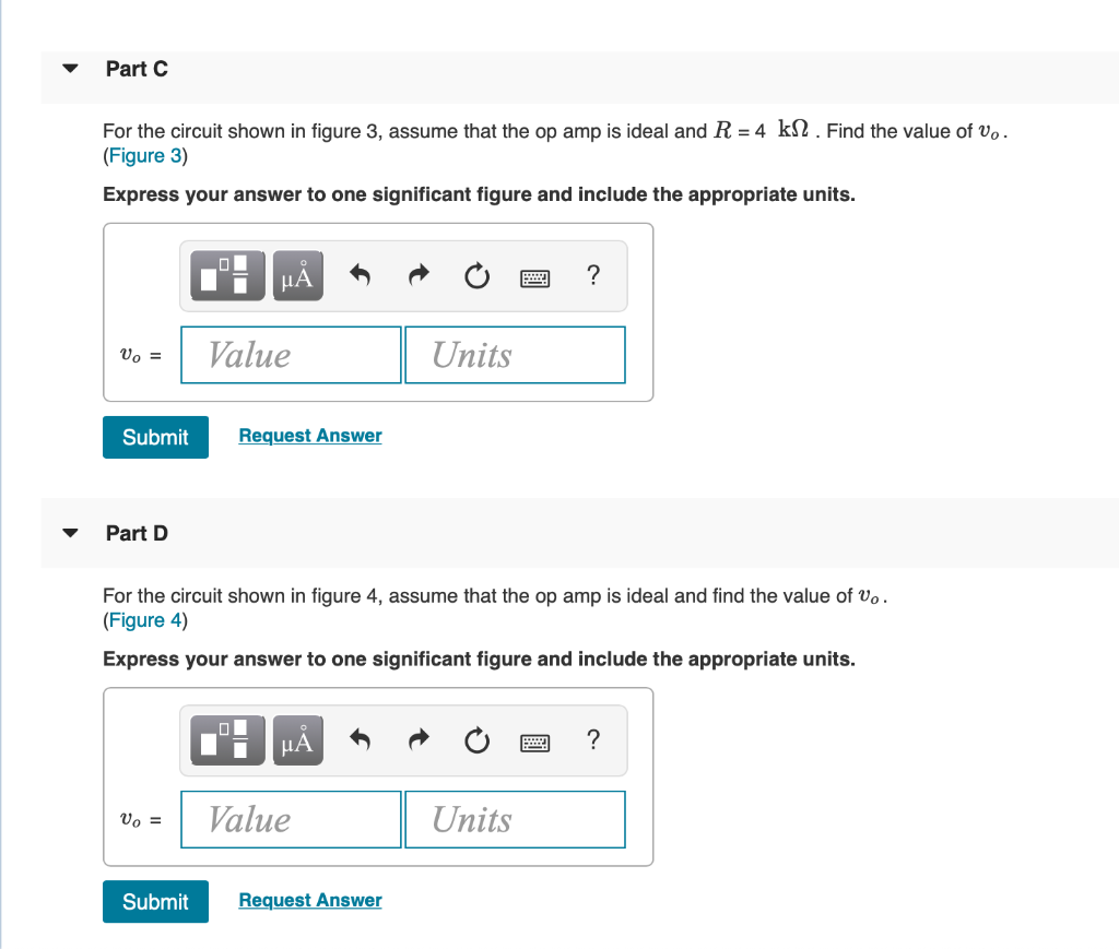 Solved Each of the circuits has negative feedback, and the | Chegg.com