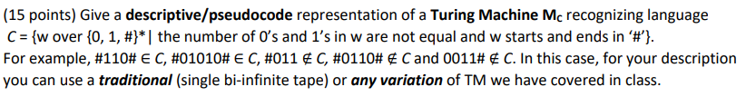 Solved Give a descriptive/pseudocode representation of a | Chegg.com