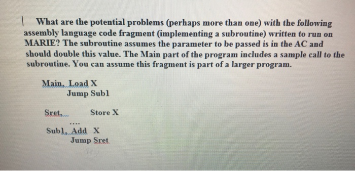 Solved What are the potential problems (perhaps more than | Chegg.com