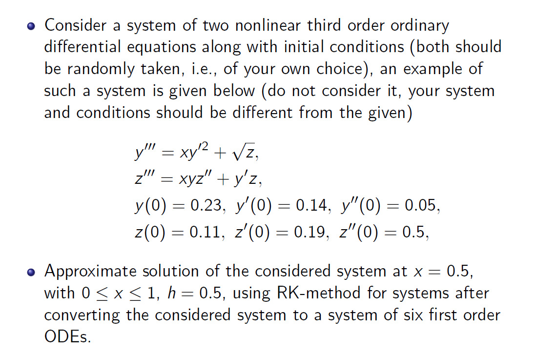 Solved Consider A System Of Two Nonlinear Third Order