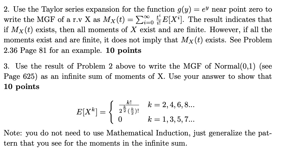 Solved 2. Use the Taylor series expansion for the function | Chegg.com