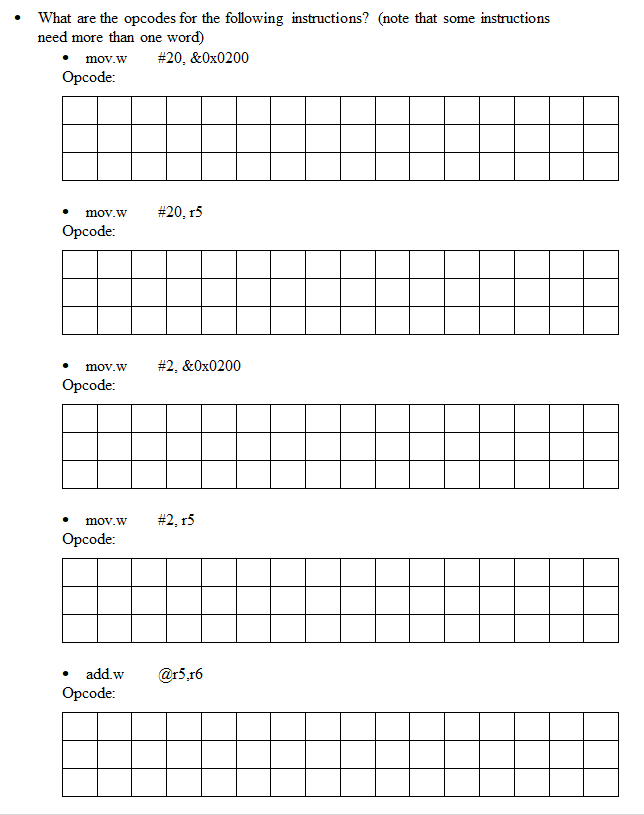 Solved MSP-430 ﻿Assembly | Chegg.com
