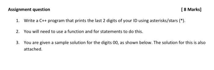 Solved Assignment question [8 Marks) 1. Write a C++ program | Chegg.com