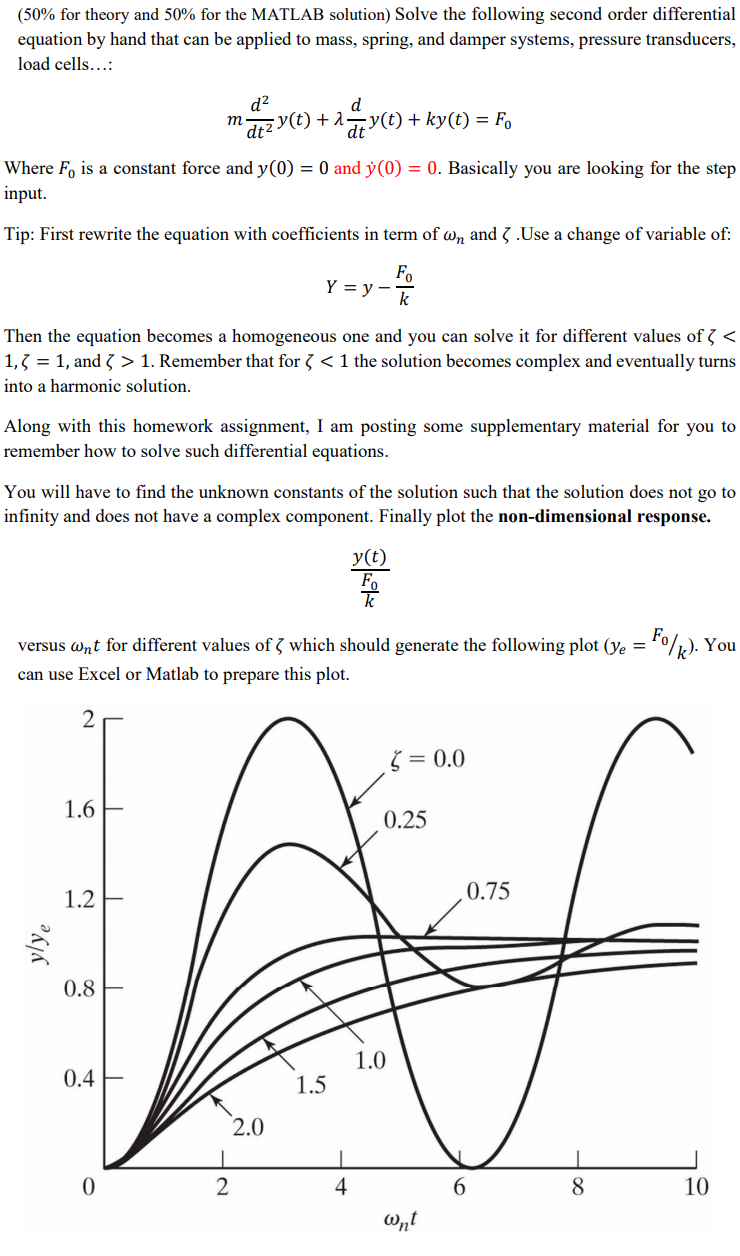 Solved (50% for theory and 50% for the MATLAB solution) | Chegg.com