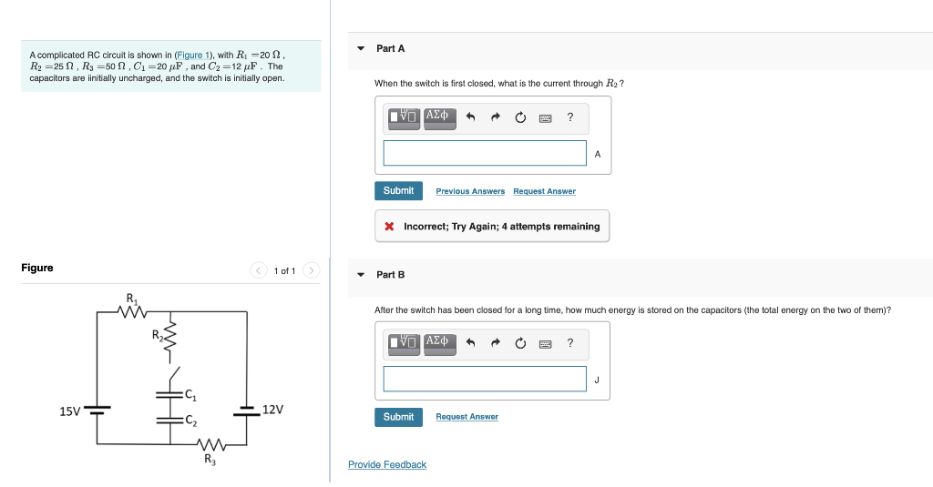 Solved Part A A complicated RC circuit is shown in (Figure | Chegg.com