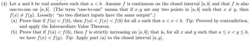 Solved 4) Let a and b be real numbers such that a | Chegg.com