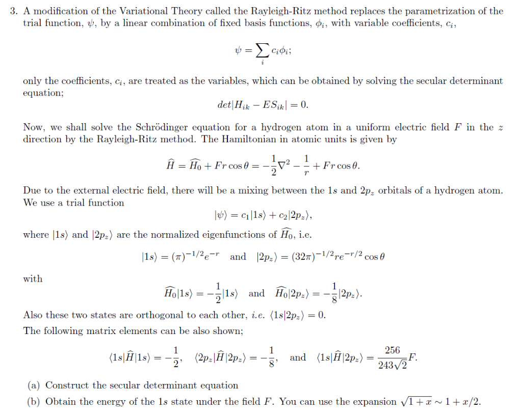 3. A modification of the Variational Theory called | Chegg.com