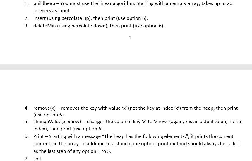 Solved Need Help With Binary Heap Using Java In Addition To 4391
