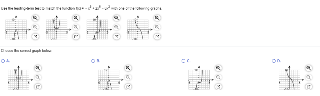 Solved Use the leading-term test to match the function f(x) | Chegg.com