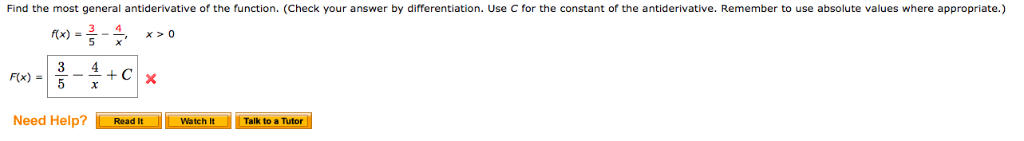 Solved Find the most general antiderivative of the function. | Chegg.com