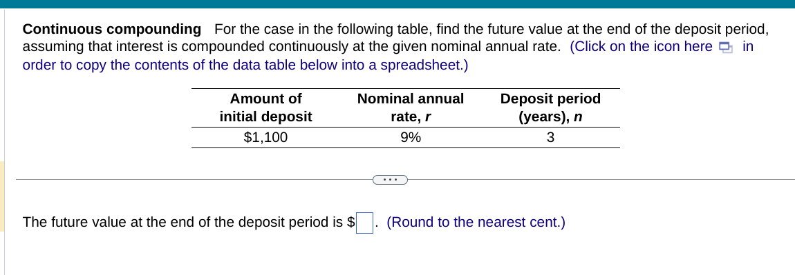 Solved Continuous compounding For the case in the following | Chegg.com