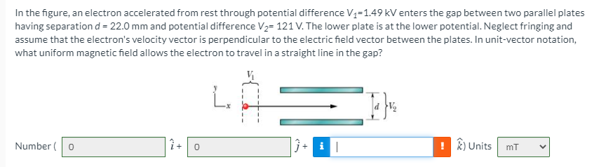 Solved In the figure, an electron accelerated from rest | Chegg.com