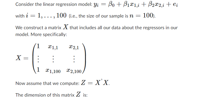 Solved Consider the linear regression model: | Chegg.com