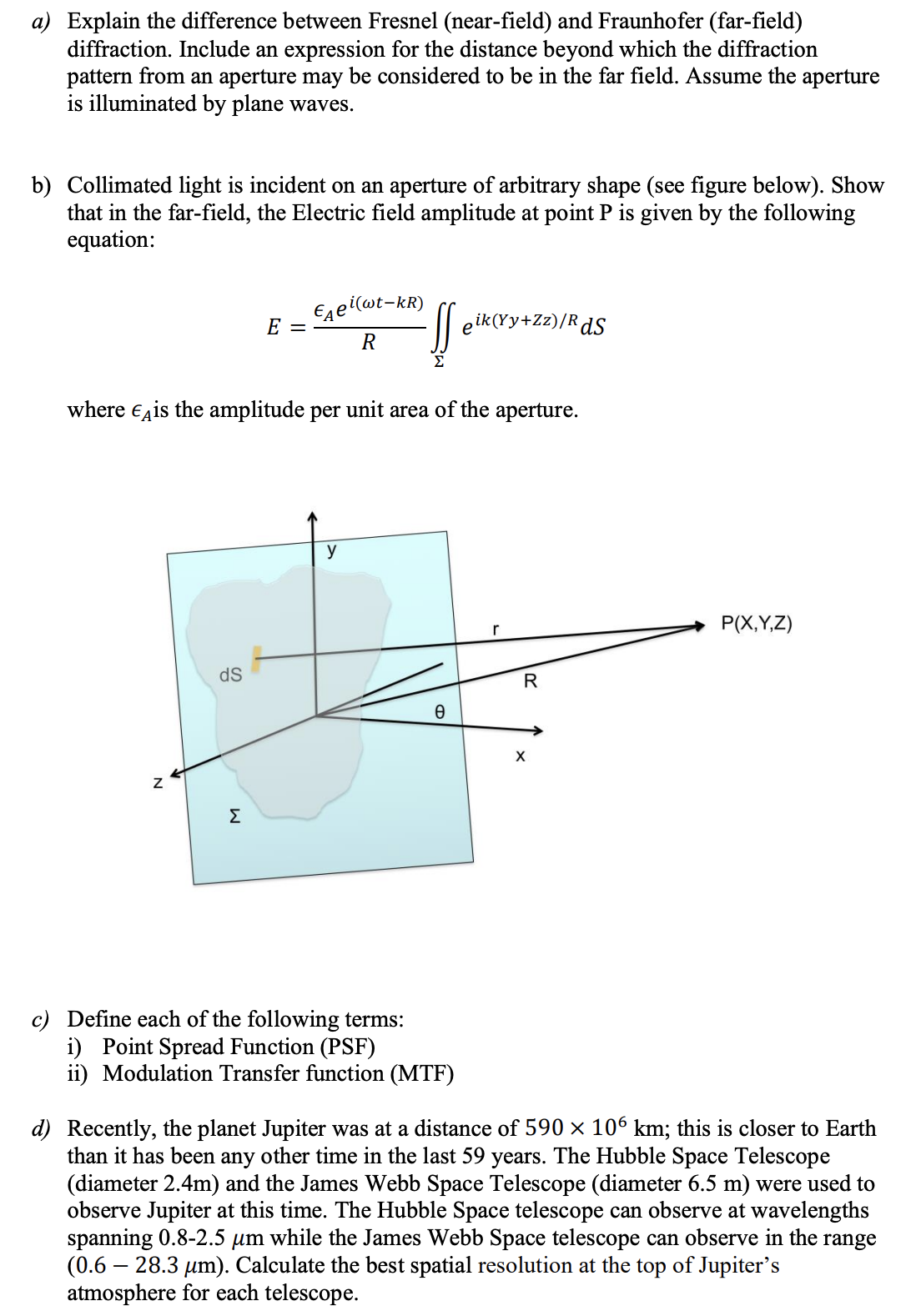 Solved a) ﻿Explain the difference between Fresnel | Chegg.com
