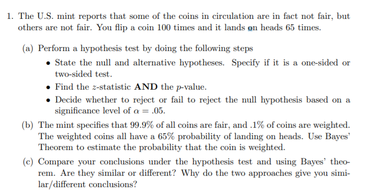 Solved 1. The U.S. mint reports that some of the coins in | Chegg.com