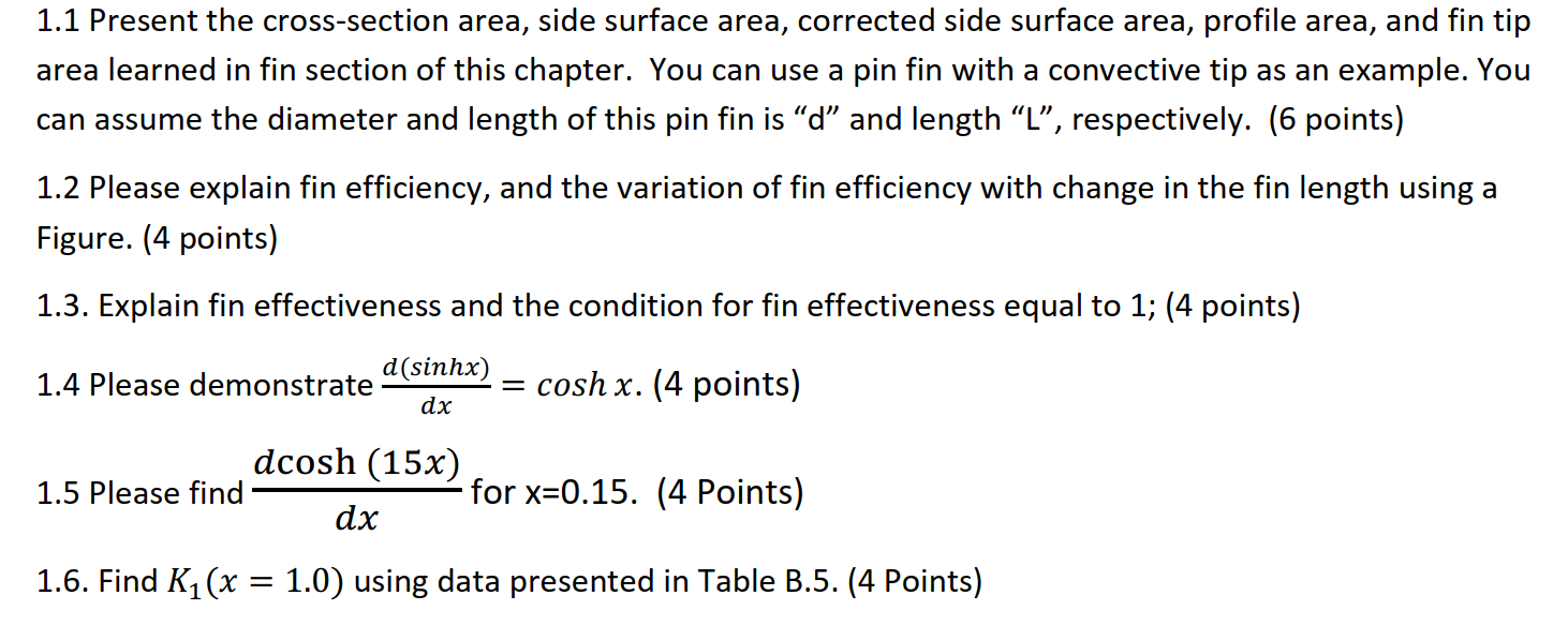 Solved 1.1 Present the cross-section area, side surface | Chegg.com