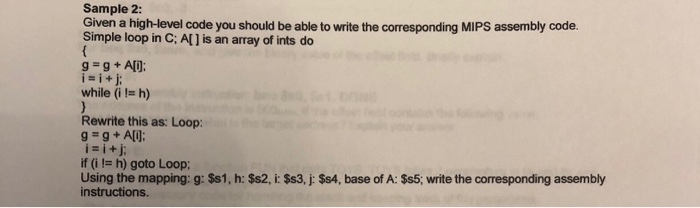 Solved Sample 2: Given a high-level code you should be able | Chegg.com