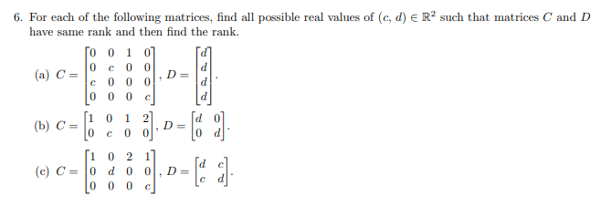 Solved 6. For each of the following matrices, find all | Chegg.com