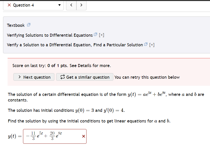 Solved The solution of ﻿a certain differential equation | Chegg.com